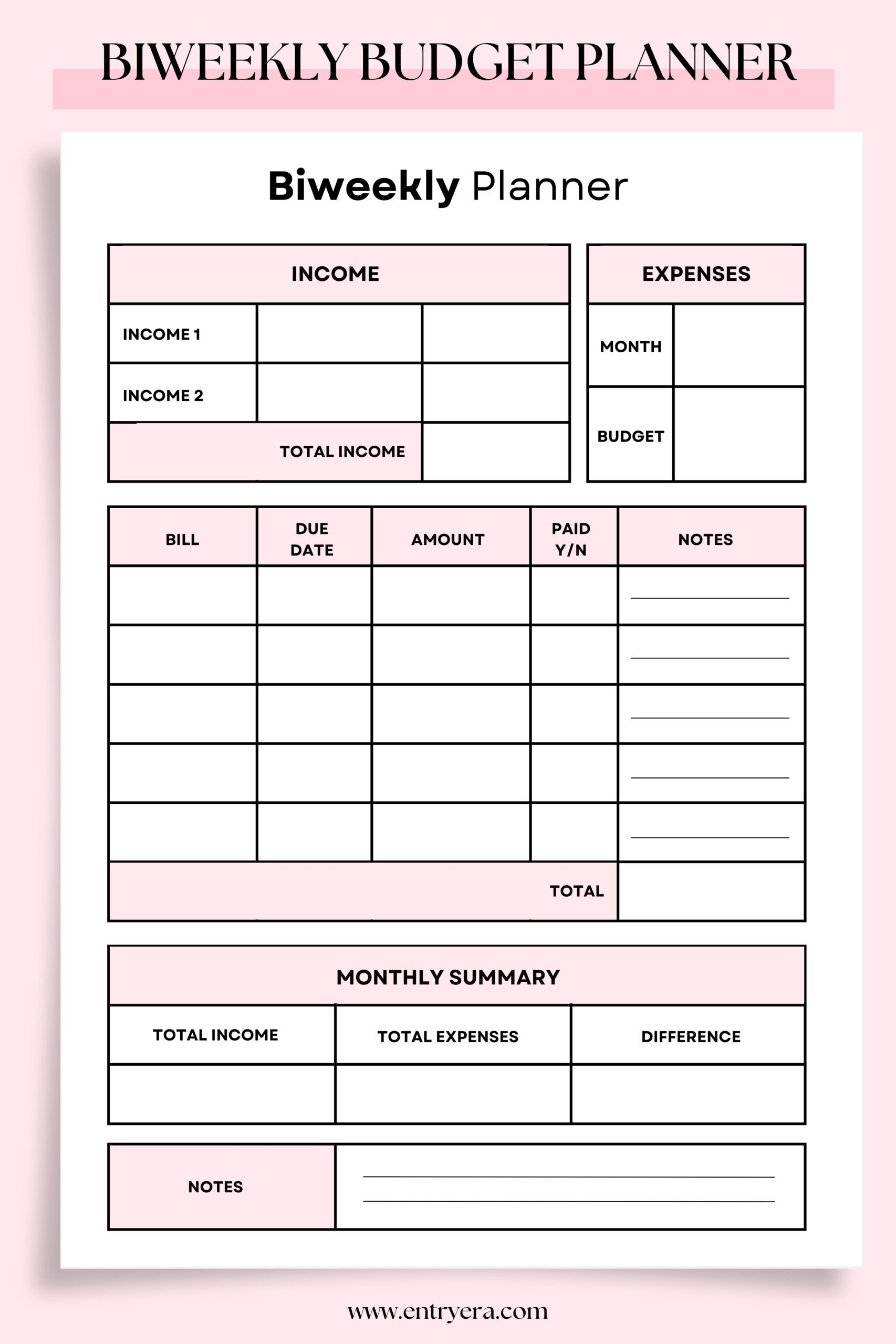 How To Budget Your Biweekly Paycheck (5 Easy Steps!) | Entry Era